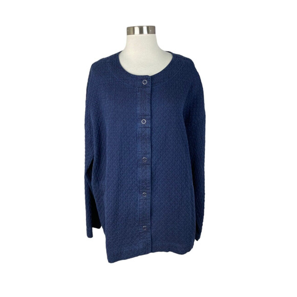 J. Jill | Jackets & Coats | J Jill Pure Jill Blue Indigo Snap Button ...